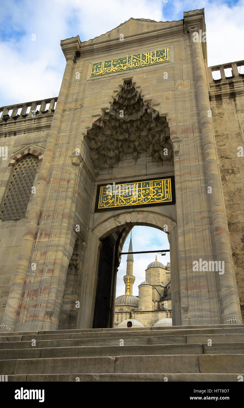 The entrance to a big mosque in Istambul Stock Photo - Alamy
