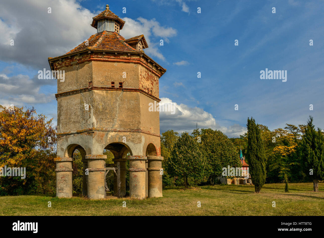 Elaborate Pigeonnier in a field near Merville, in the Occitanie region ...