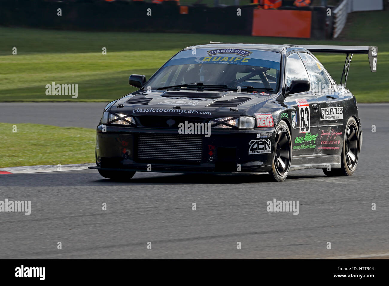 Dale Gent speeding round clearways corner at Brands Hatch motor racing ...