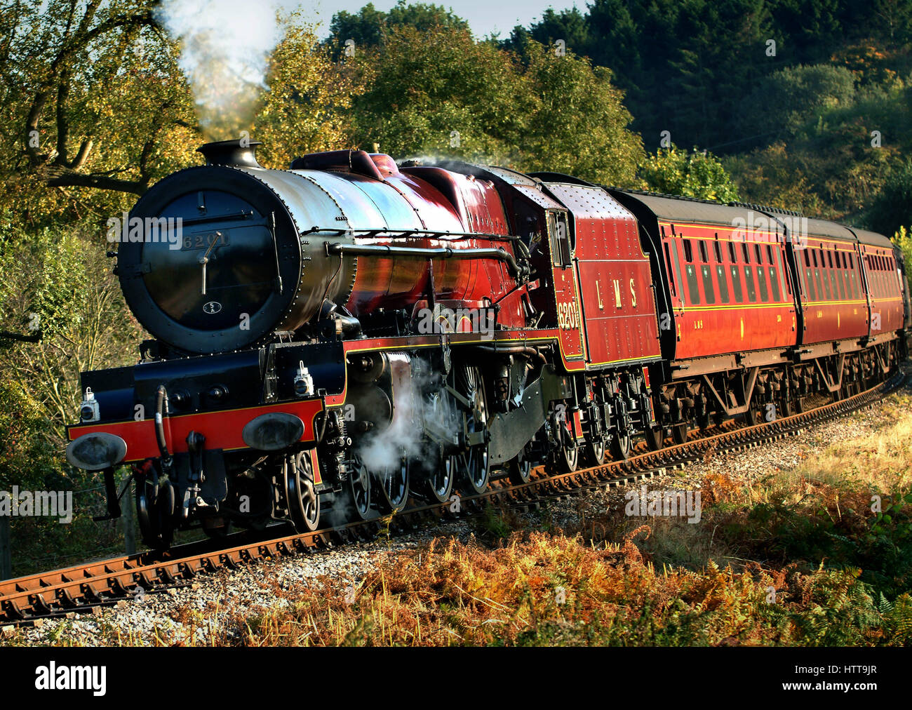 LMS Princess Royal Class 6201 Princess Elizabeth in steam Stock Photo ...