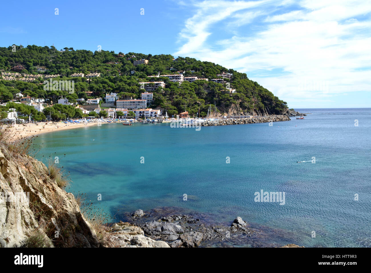 View town beach llafranc costa hi-res stock photography and images - Alamy