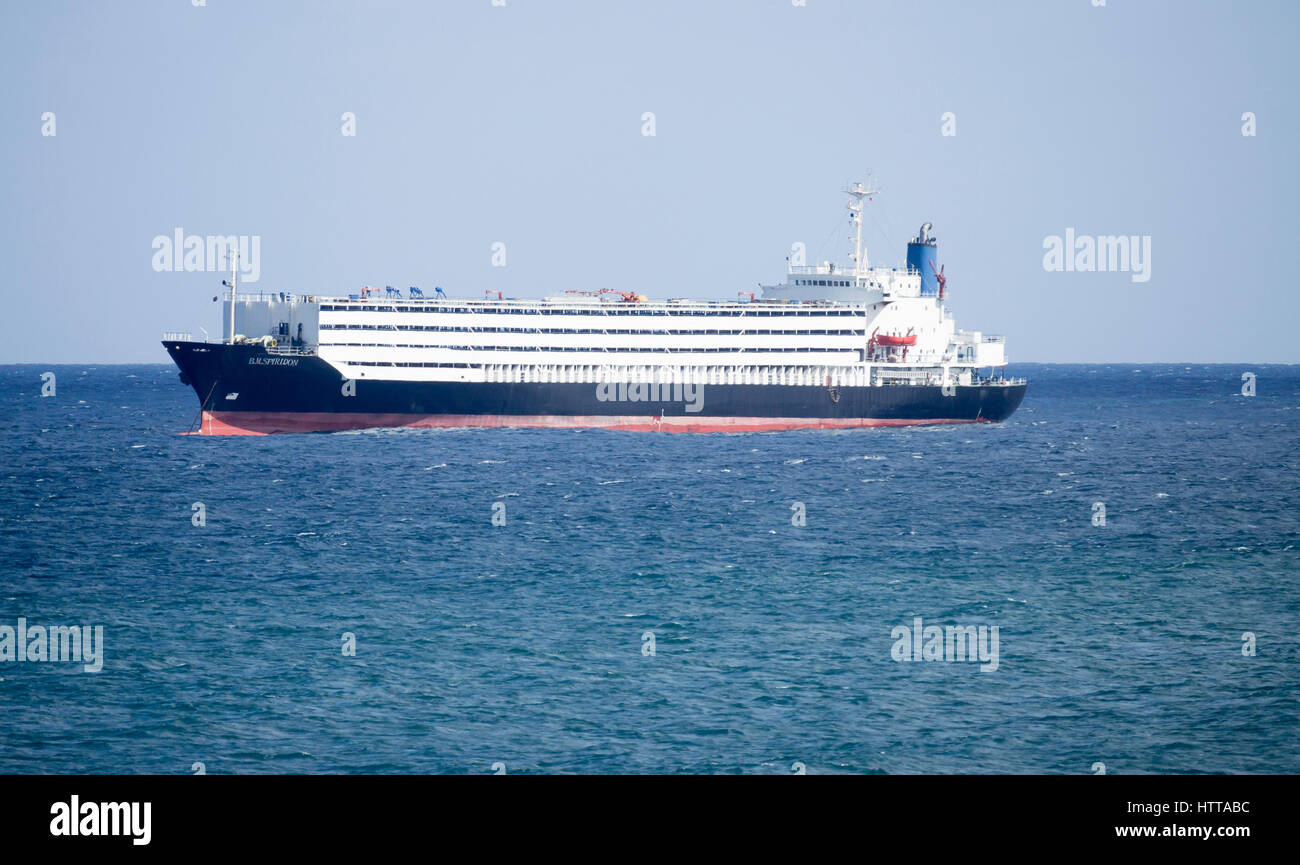 Large merchant ship transporting livestock Stock Photo - Alamy