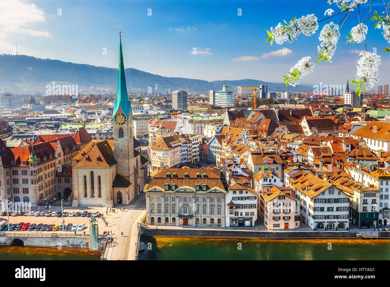 Downtown of Zurich at spring sunny day Stock Photo - Alamy