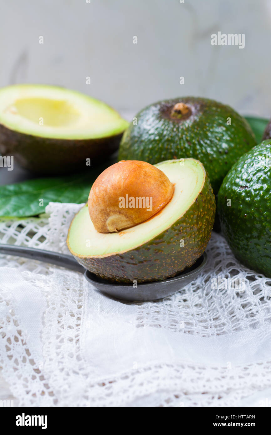 Green fresh avocado from organic avocado plantation - healthy food ...