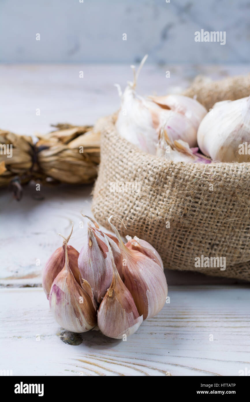 Garlic. Dried French garlic. Red garlic. Violet garlic.Garlic ...