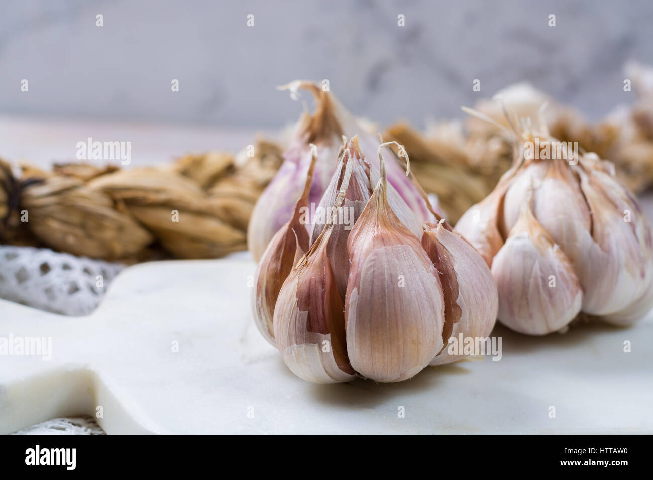 Garlic. Dried French garlic. Red garlic. Violet garlic.Garlic ...