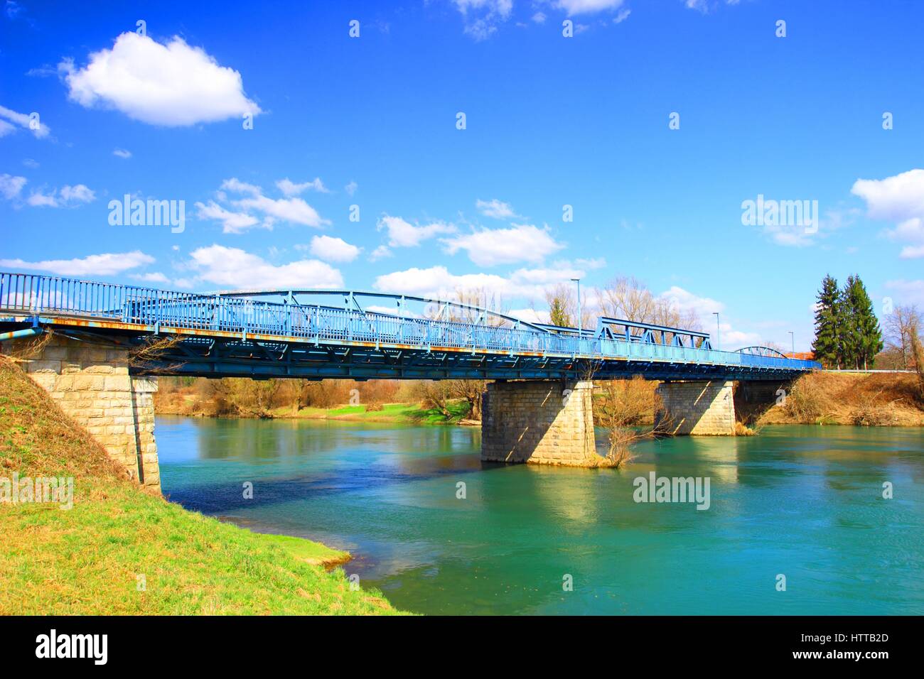 Old bridge over river Stock Photo - Alamy