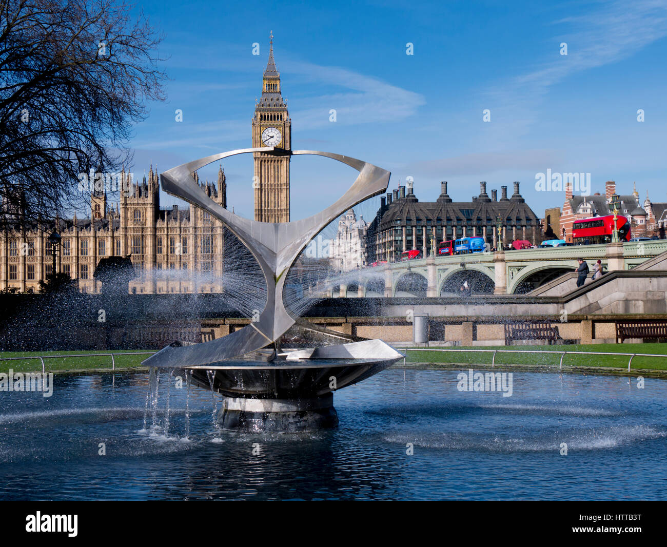 UK, England, London, Big Ben, Gabo's Fountain Stock Photo - Alamy