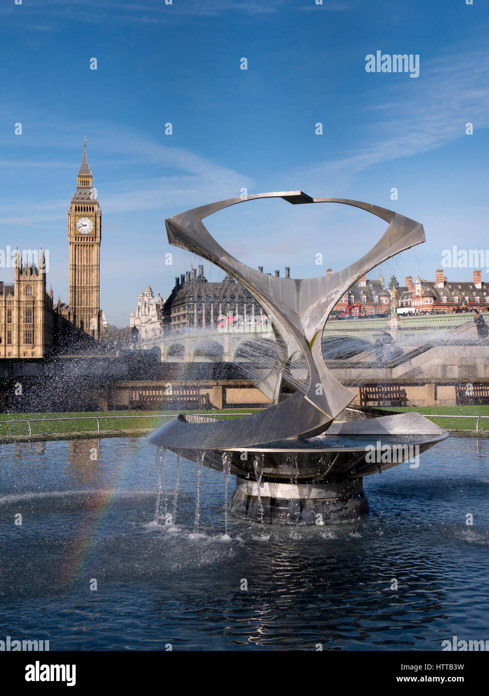 UK, England, London, Big Ben, Gabo's Fountain Stock Photo - Alamy