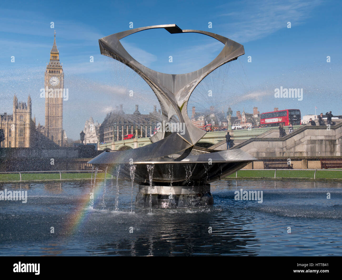 UK, England, London, Big Ben, Gabo's Fountain Stock Photo - Alamy