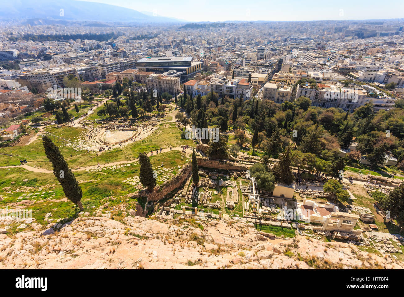 aerial view on ancient ruins under the Acropolis hill Stock Photo - Alamy