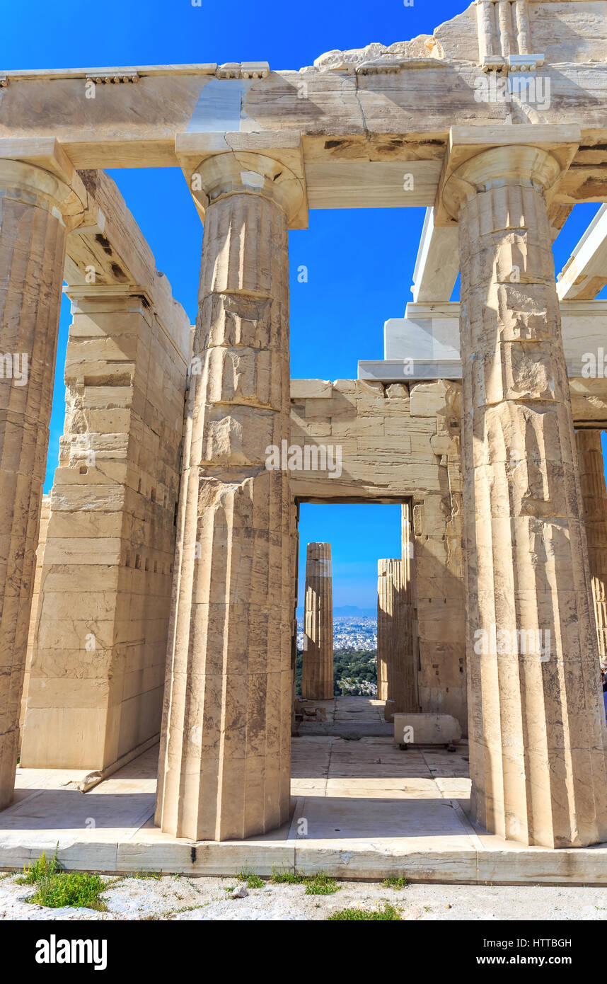 ruins of ancient temple on Acropolis hill Stock Photo - Alamy