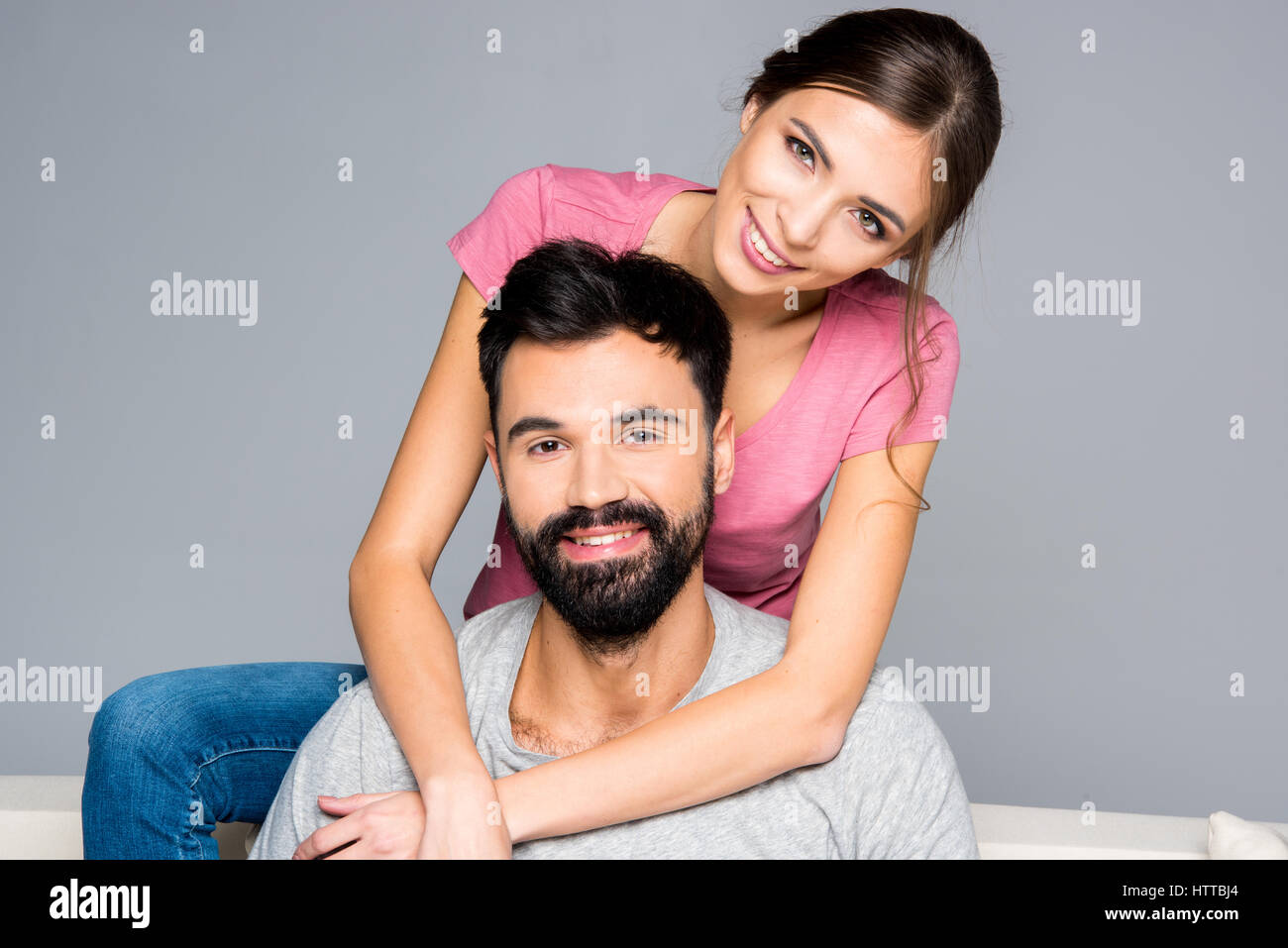 Happy couple hugging Stock Photo - Alamy