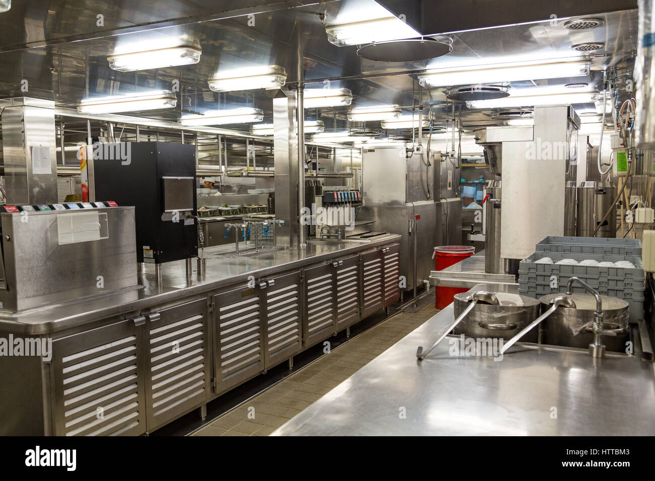 Stainless Steel Beverage Prep Area in Commercial Kitchen Stock Photo ...