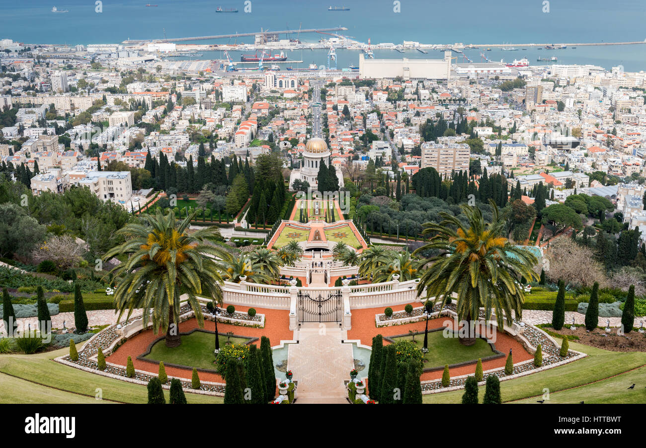 Bahai gardens at Haifa, Israel Stock Photo - Alamy