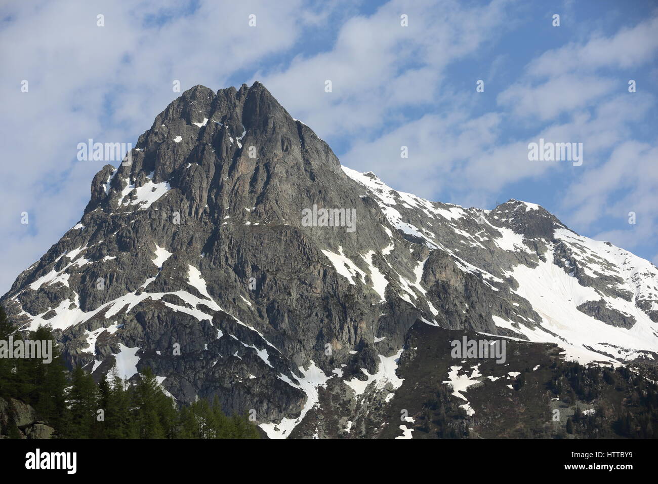 view of an alpine mountain landscape near Mont Blanc, Chamonix ...