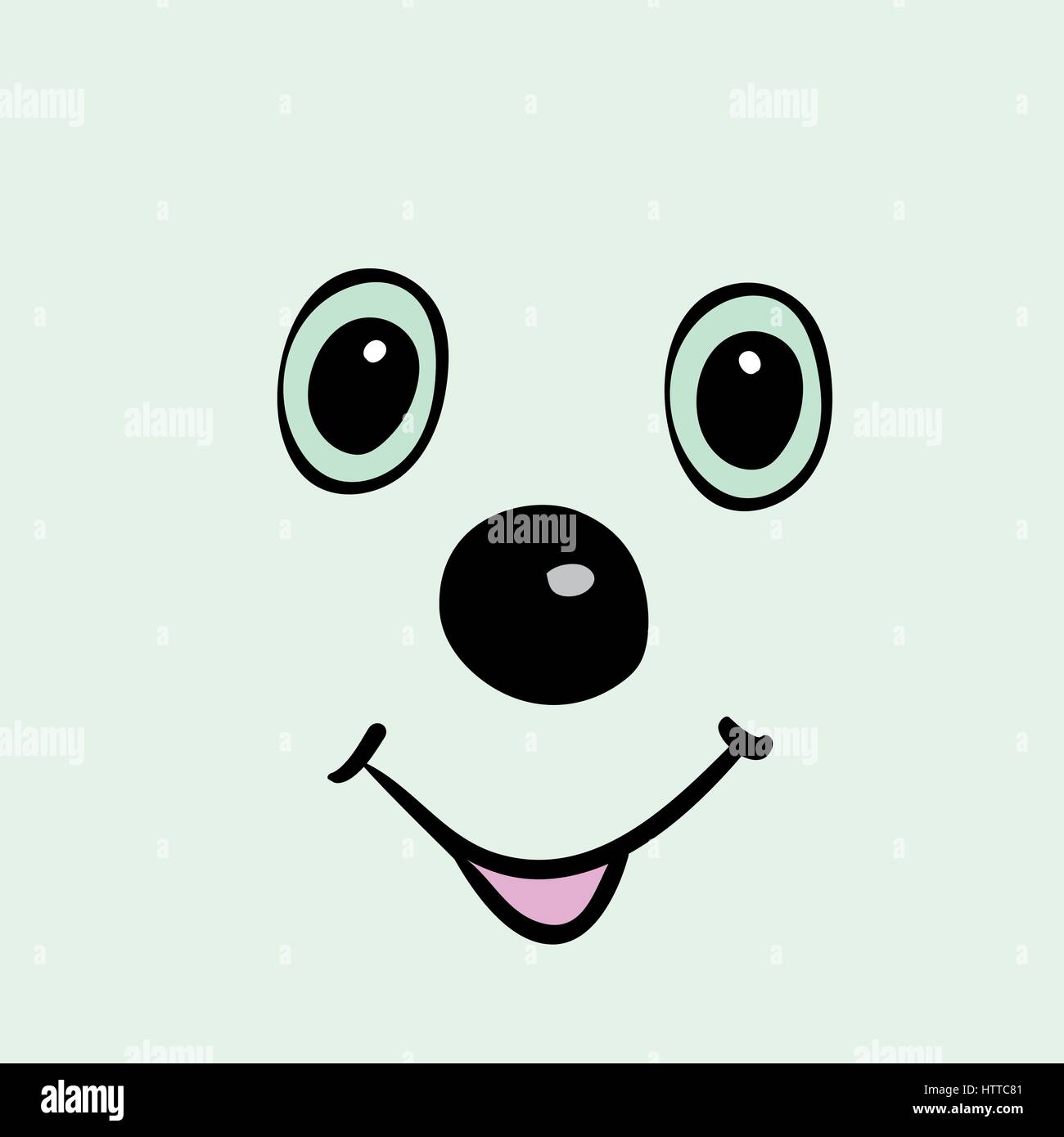 Cute animal head funny cartoon. Vector illustration Stock Vector Image ...