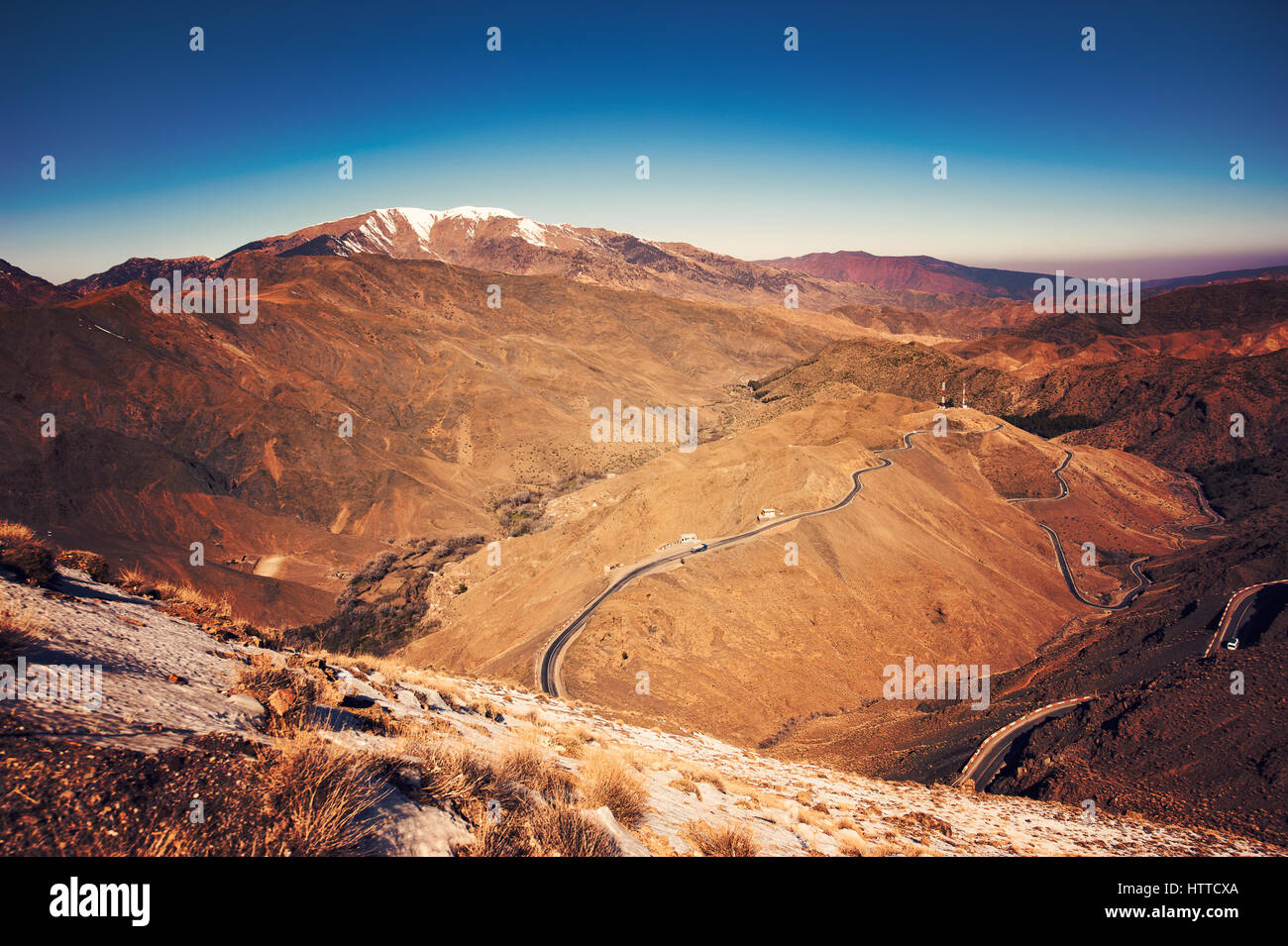 Atlas mountains covered in first snow, Morocco Stock Photo - Alamy