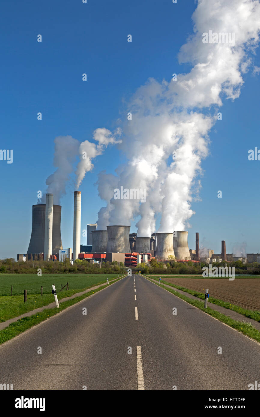 Lignite-fired power plant Niederaussem, operated by RWE, Bergheim ...