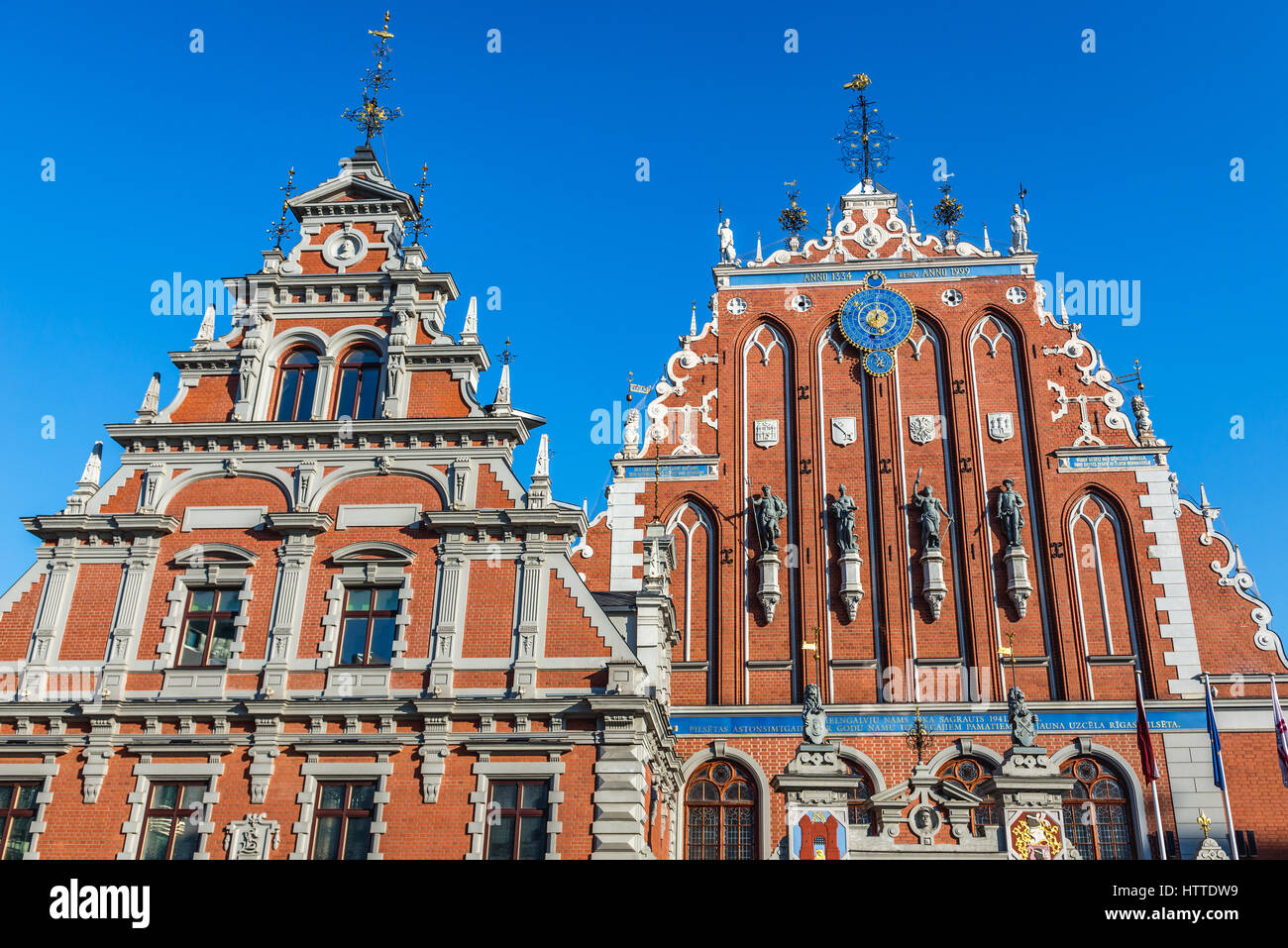 Front view of House of Blackheads building on the Old Town of Riga ...