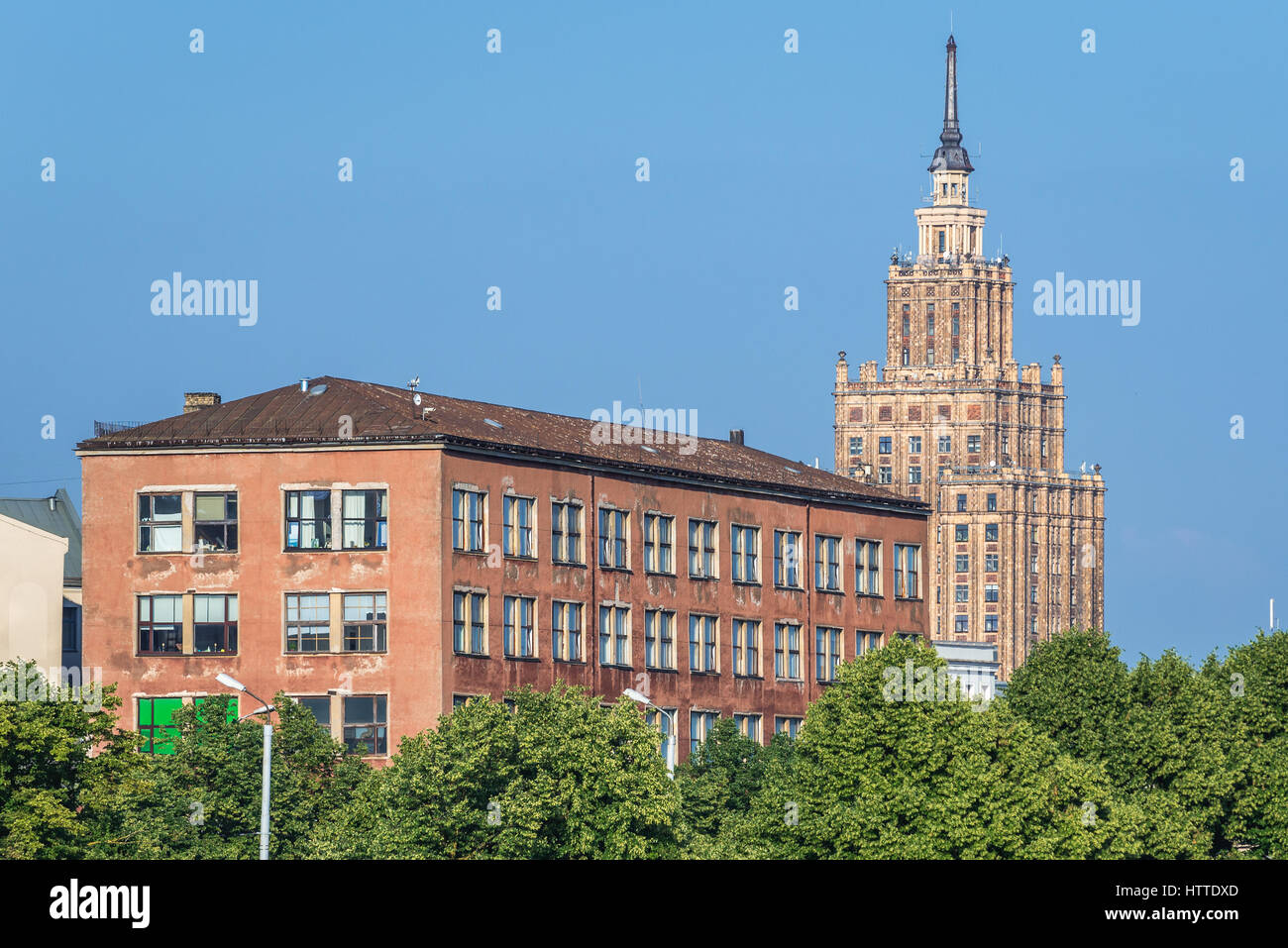 View from Stone Bridge with Latvian Academy of Sciences building on ...