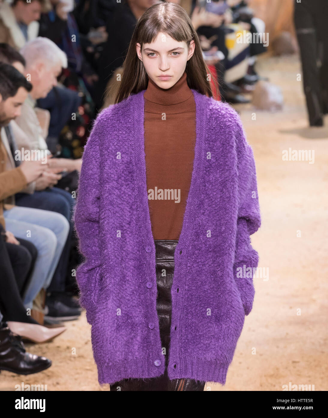 NEW YORK, NY - FEBRUARY 11, 2017: Maria Clara walks the runway at the ...