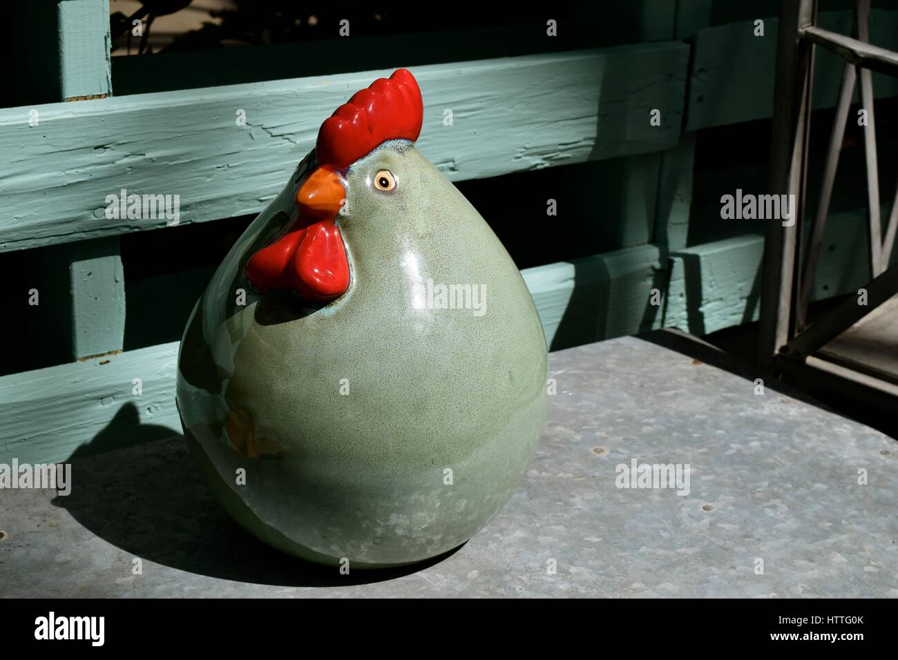 Whimsical Chicken / Round ceramic chicken for yard art to bring fun ...