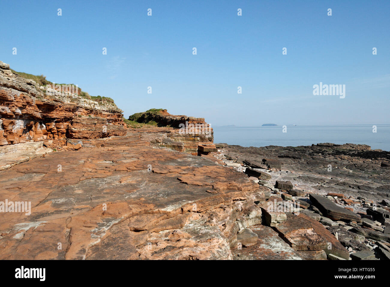 Bendrick Rocks Barry Wales Coastline UK, Welsh coast. Sedimentary ...