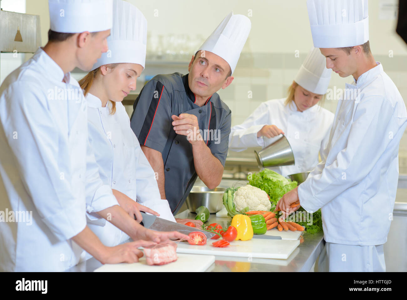chef and his students Stock Photo - Alamy