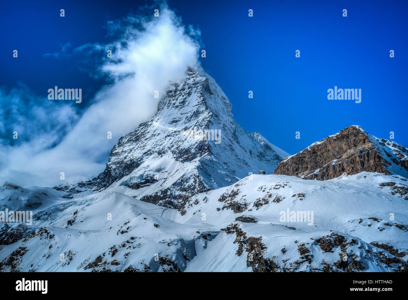 The icon of Switzerland, the Matterhorn, in Zermatt. It may be the ...