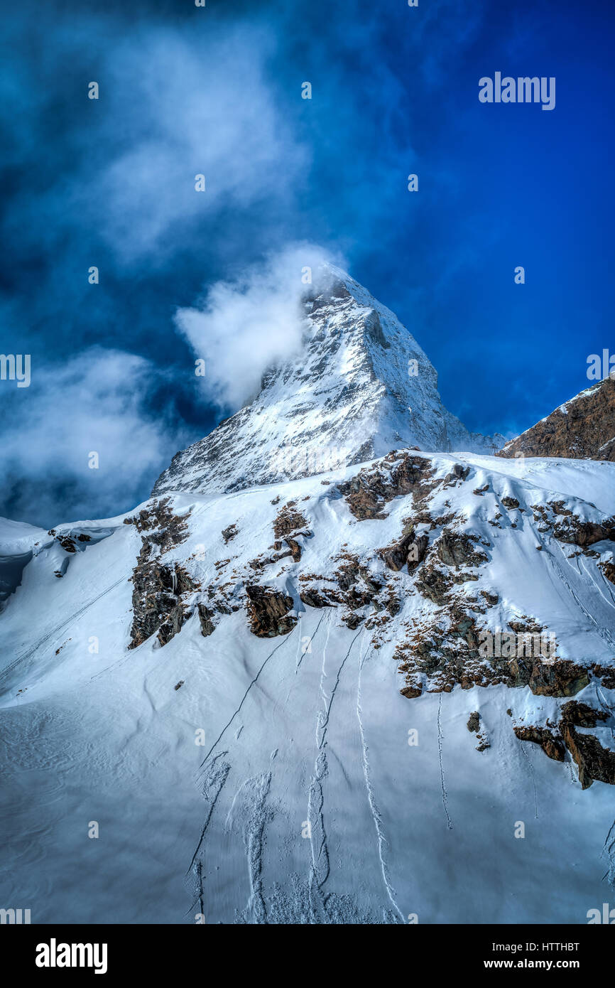 The icon of Switzerland, the Matterhorn, in Zermatt. It may be the ...