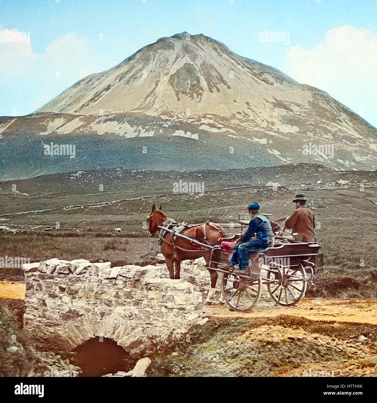 Mount Errigal, Donegal, Ireland - hand coloured photo - Victorian ...