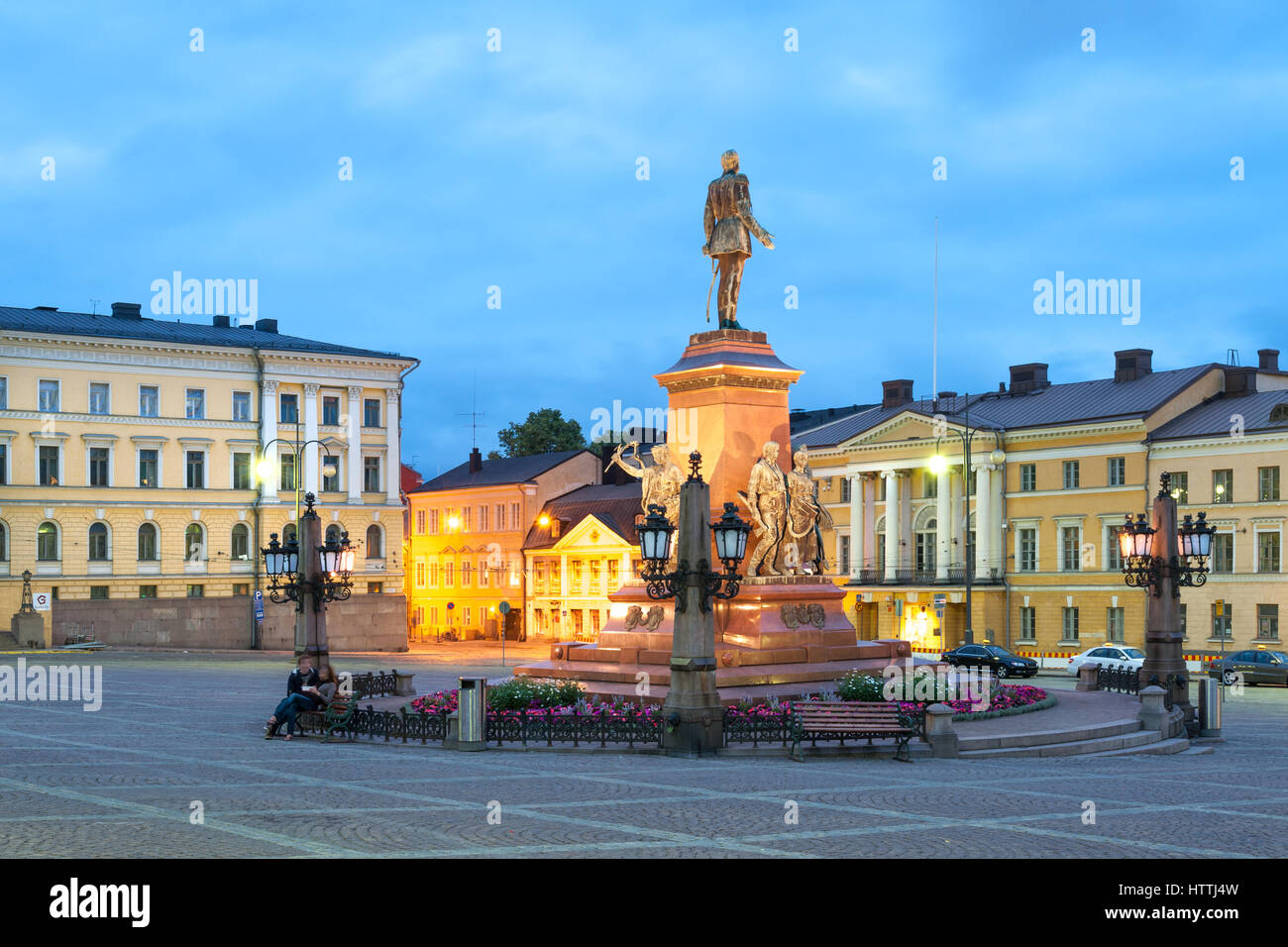 Alexander II monument on Senate square with Helsinki university ...