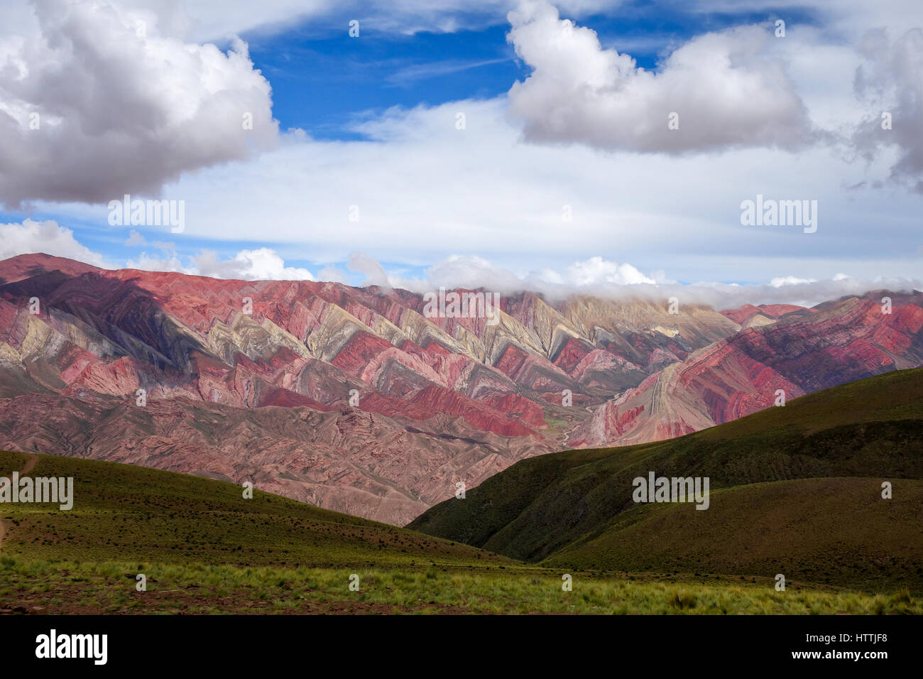 Serranias del Hornocal, wide colored mountains, Argentina Stock Photo ...