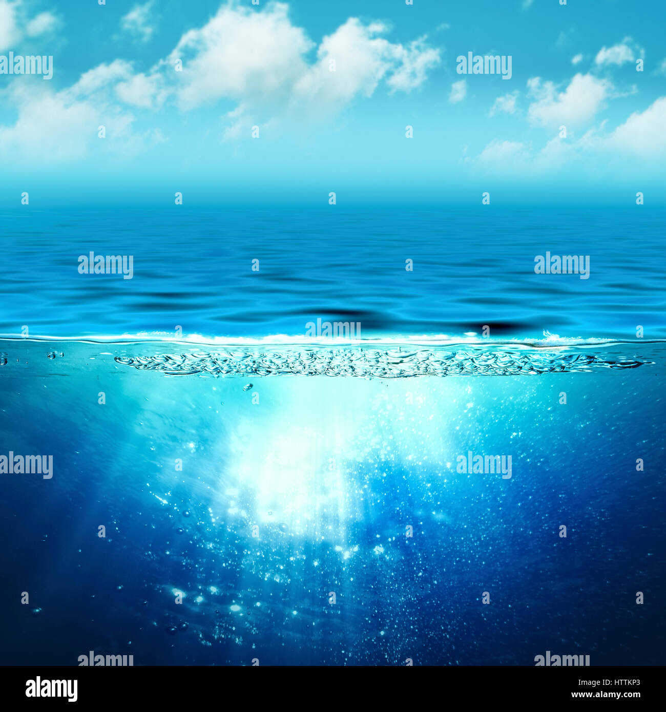 Abstract marine backgrounds with sun beam and underwater landscape ...