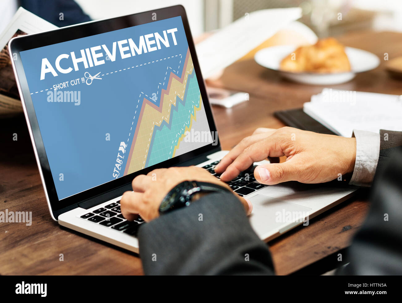 Achievement Strategy Graph Chart Icon Stock Photo - Alamy