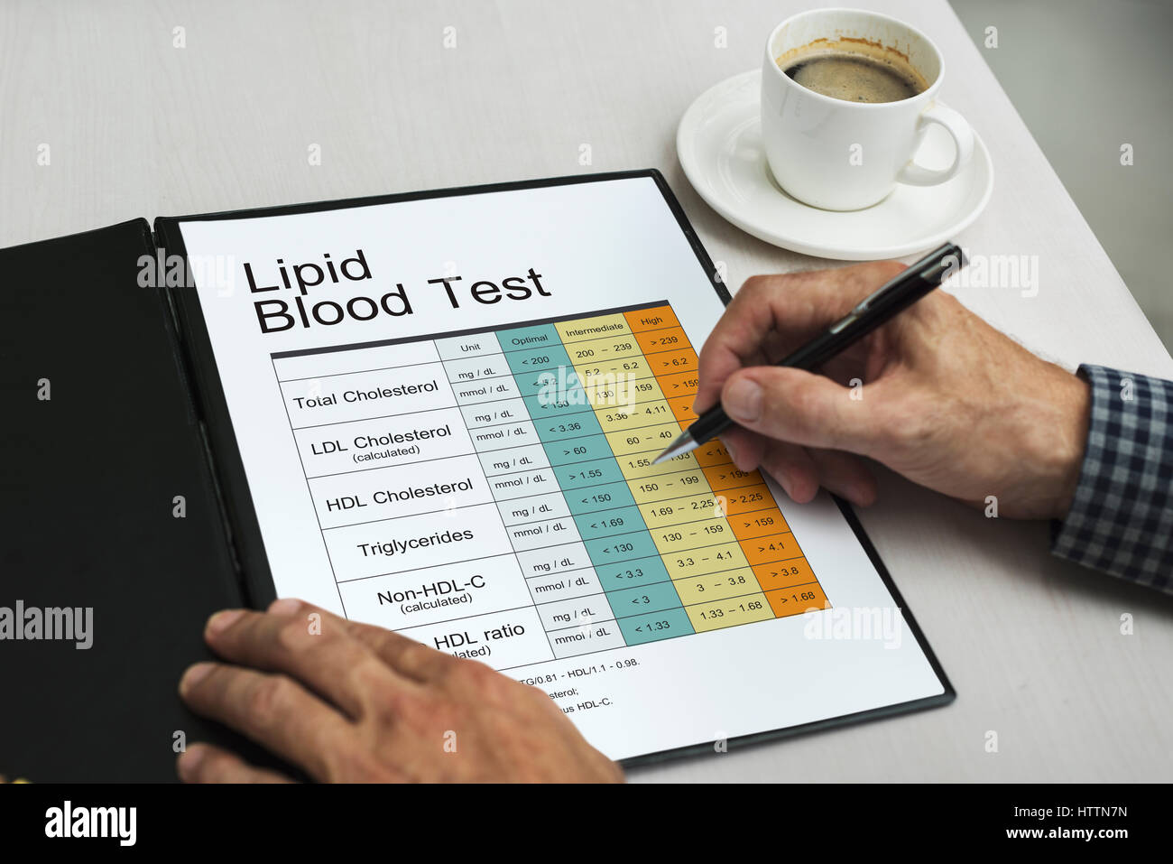 Blood Cholesterol Report Test Healthcare Stock Photo - Alamy