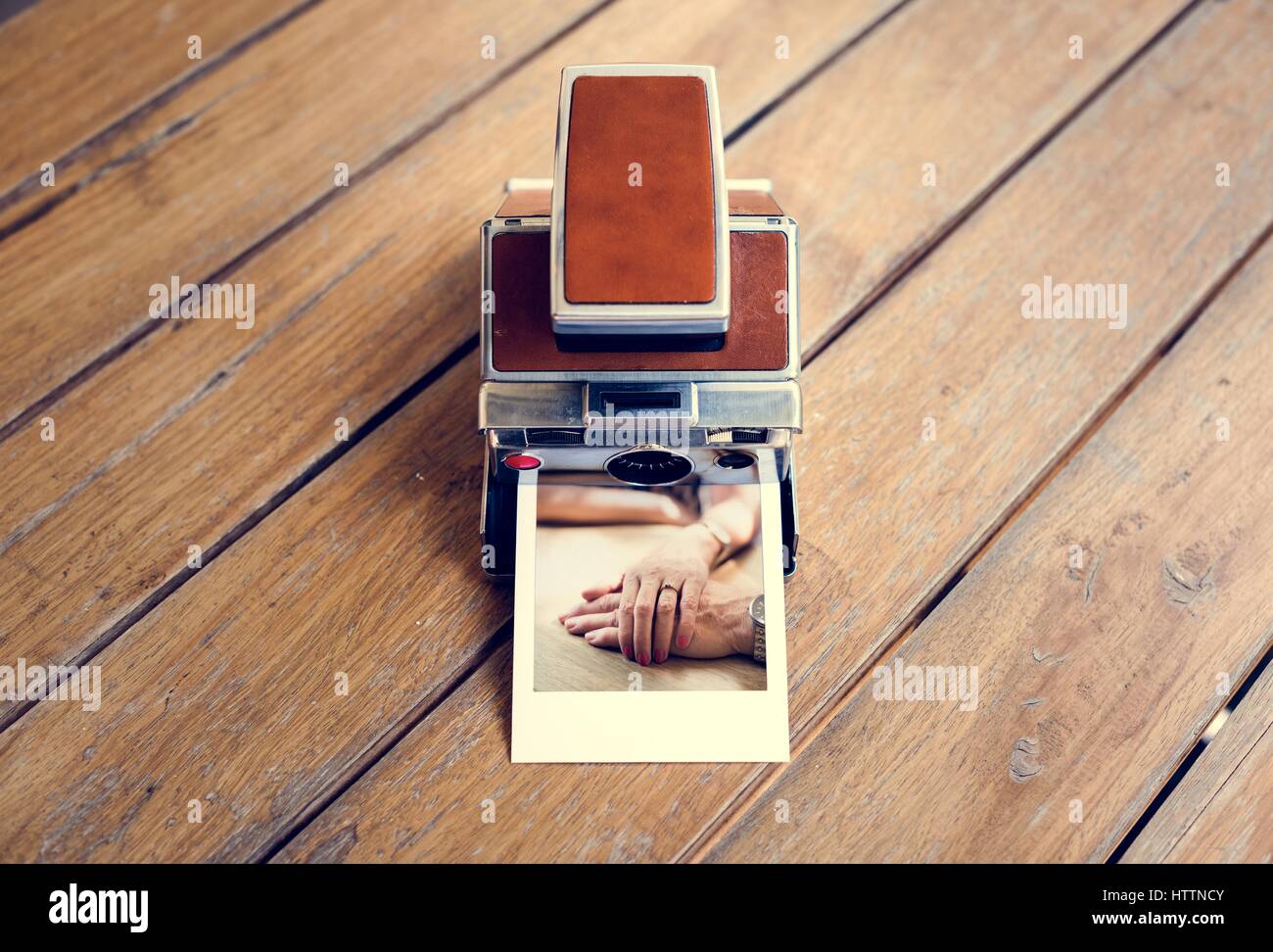 Vintage retro instant photo camera Stock Photo - Alamy