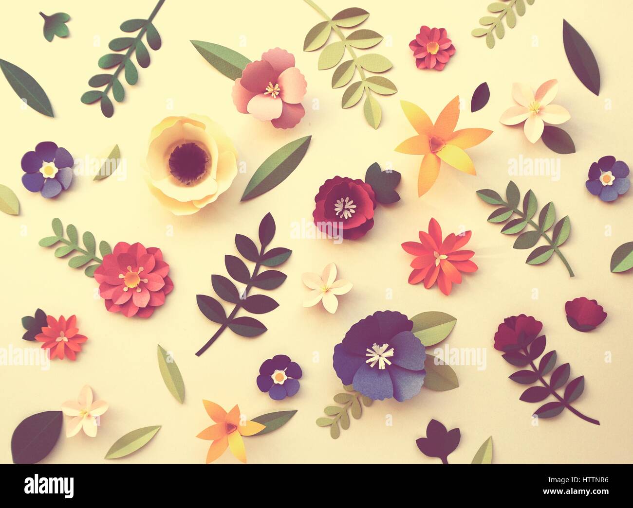 Flowers Handmade Design Papercraft Art Stock Photo - Alamy