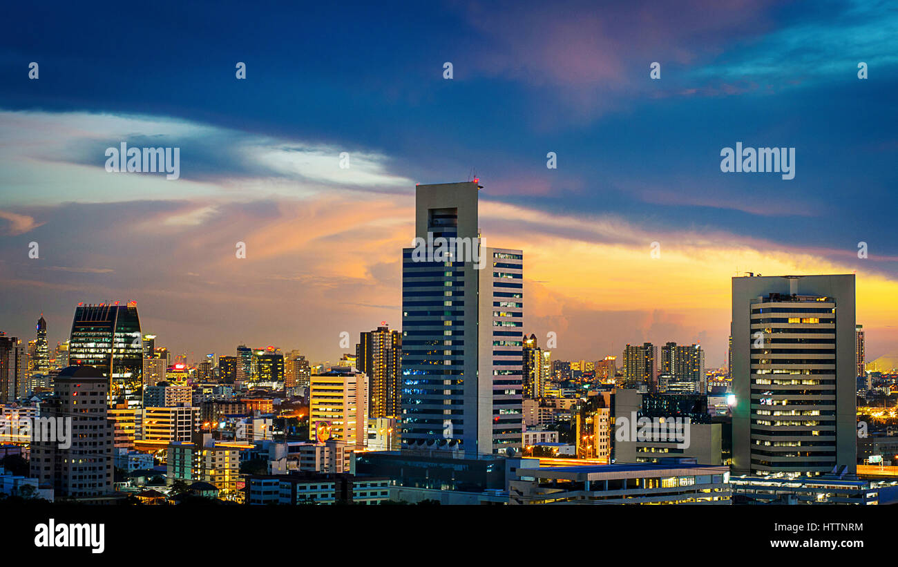 Scyscraper City Evening Sunset View Concept Stock Photo - Alamy