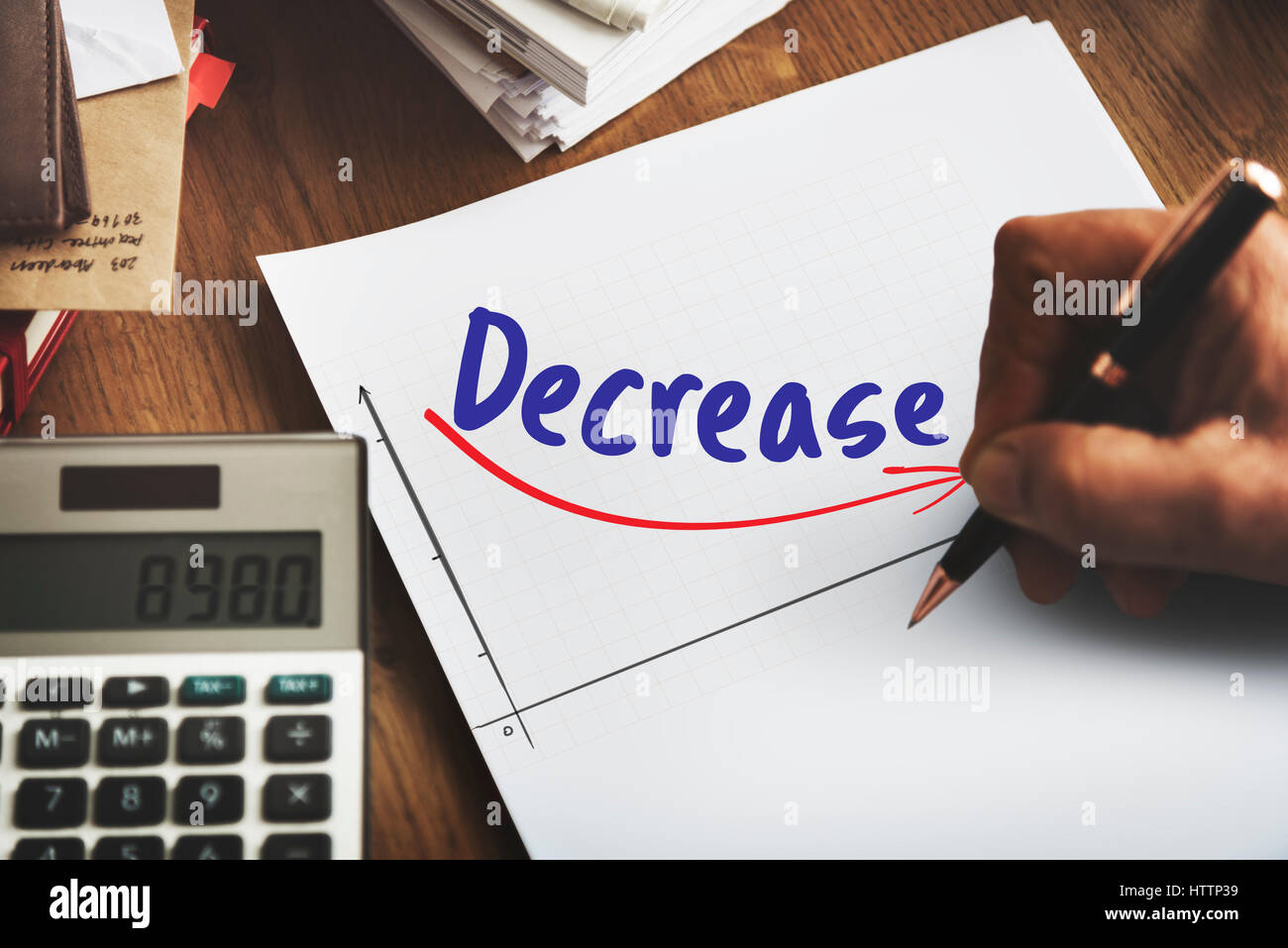 Recession Financial Risk Failure Decrease Concept Stock Photo - Alamy
