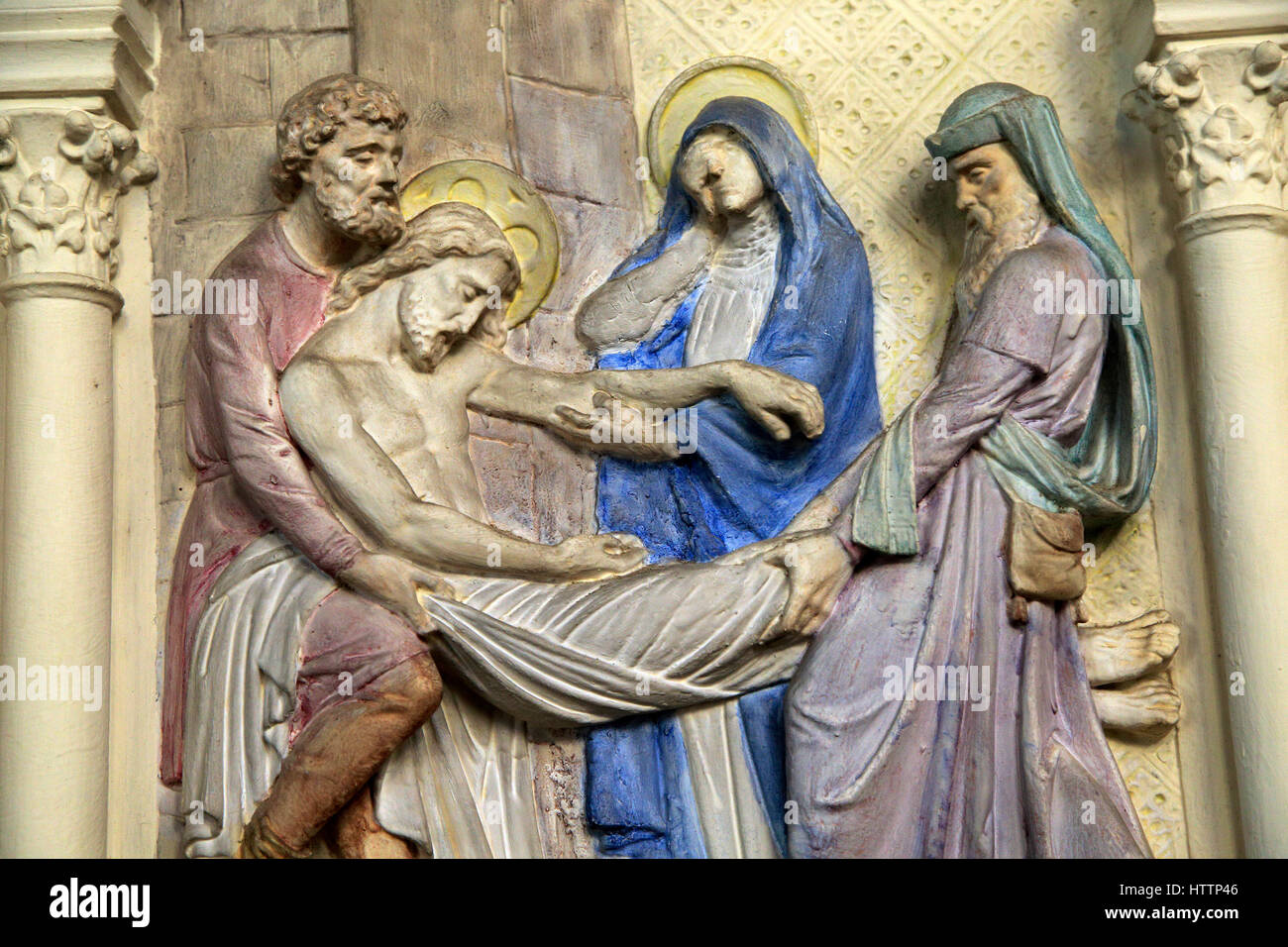 Jesus is laid in the tomb, stations of the cross, Ufford church ...