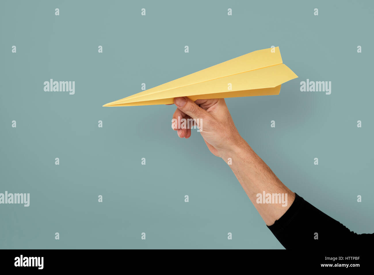 Human Hand Holding Papercraft Airplane Goals Target Aspirations Stock ...