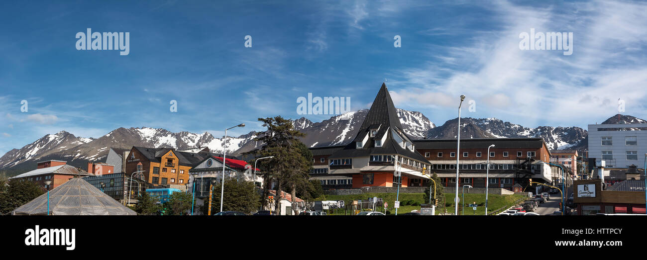 Ushuaia, Argentina - October 28, 2016: Cityscape of the city of Ushuaia ...