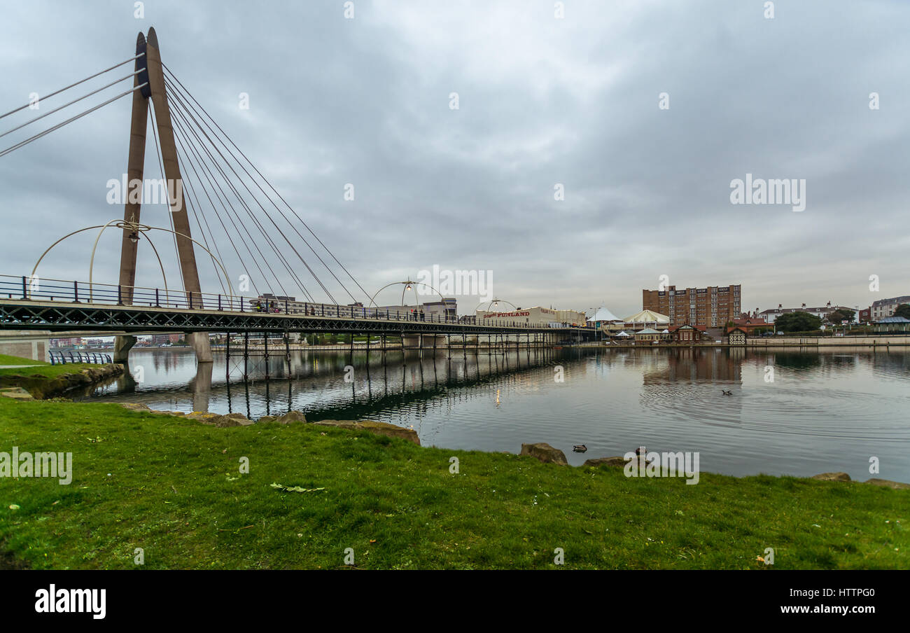 A view of the Marine Way Bridge, Southport Stock Photo - Alamy