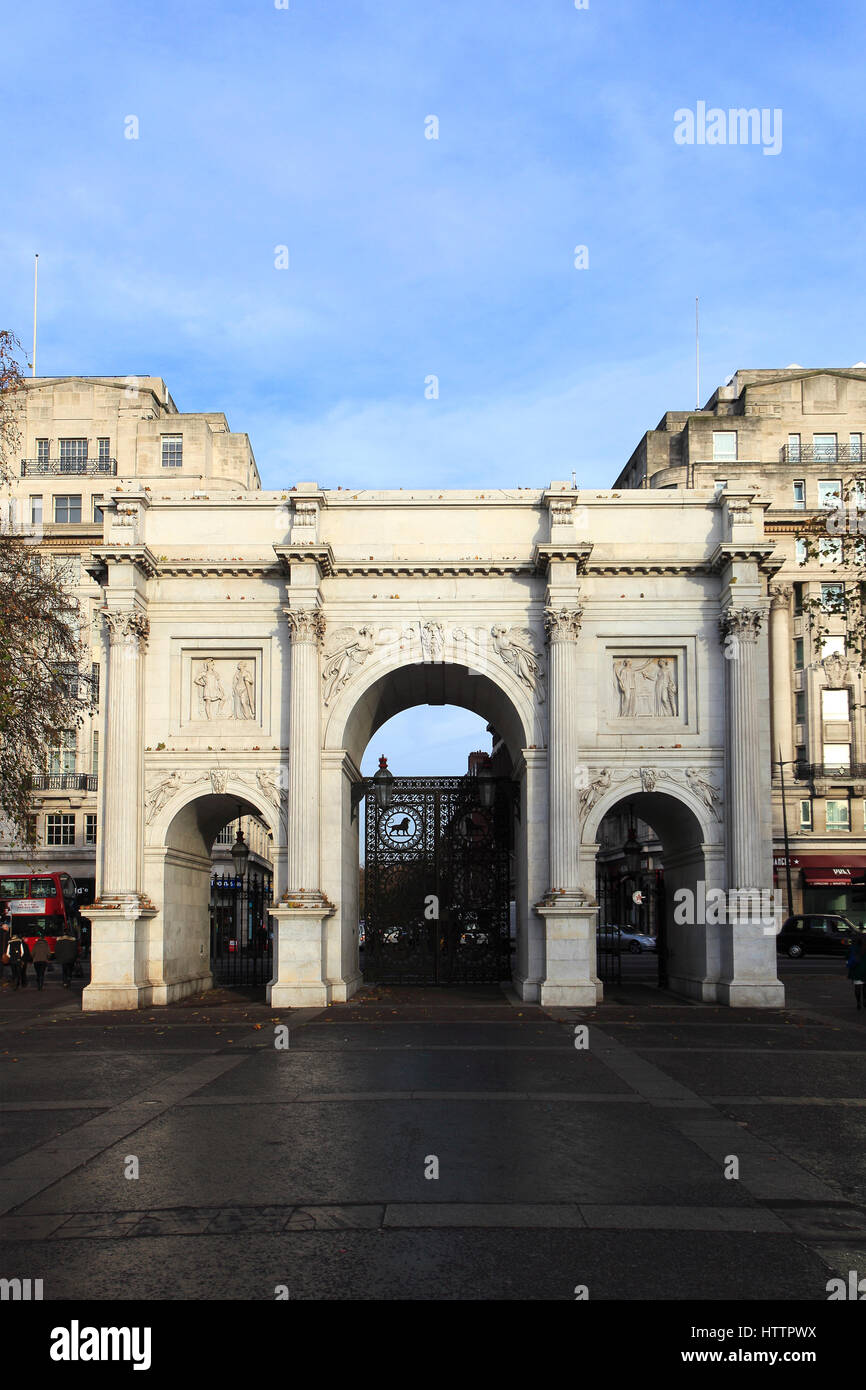 Marble Arch, a 19th-century white marble faced triumphal arch, City of ...