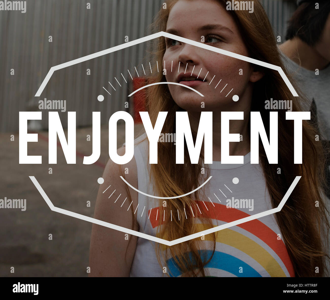 Enjoyment Vintage Vector Graphic Concept Stock Photo - Alamy