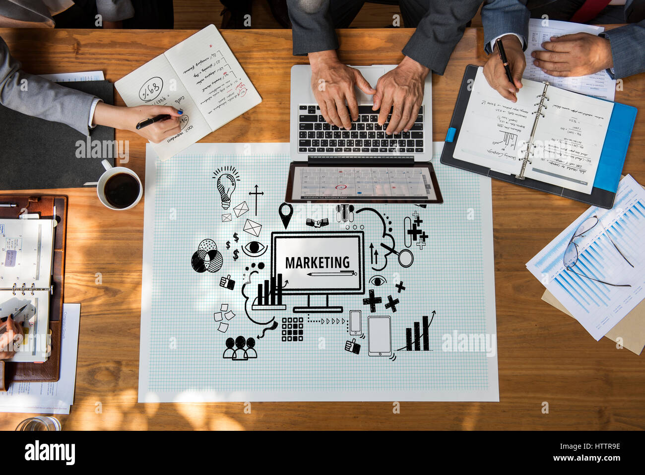 Marketing Computer Sign Symbol Concept Stock Photo - Alamy