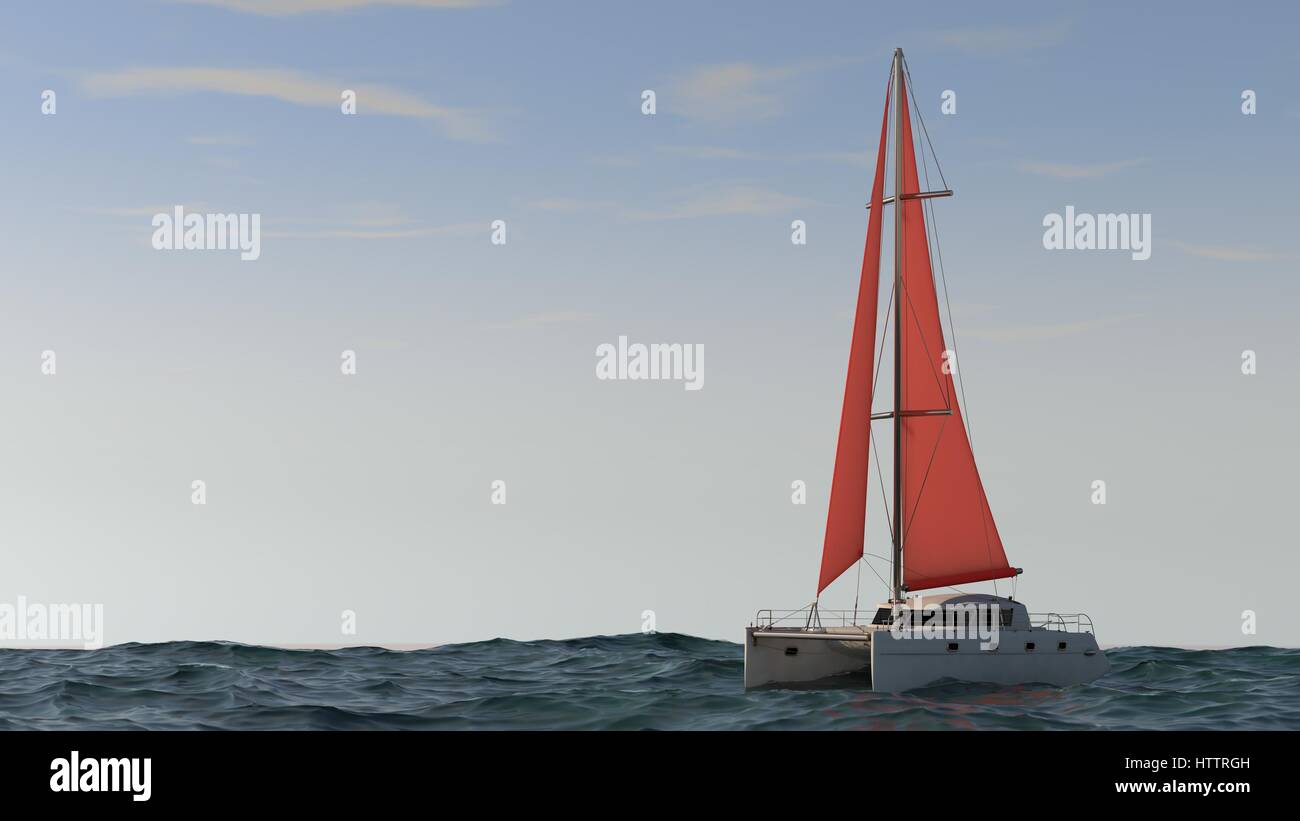 modert yacht in the ocean Stock Photo - Alamy