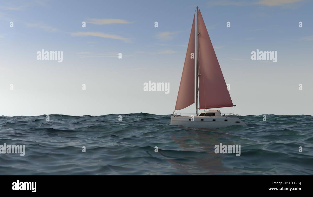 modert yacht in the ocean Stock Photo - Alamy